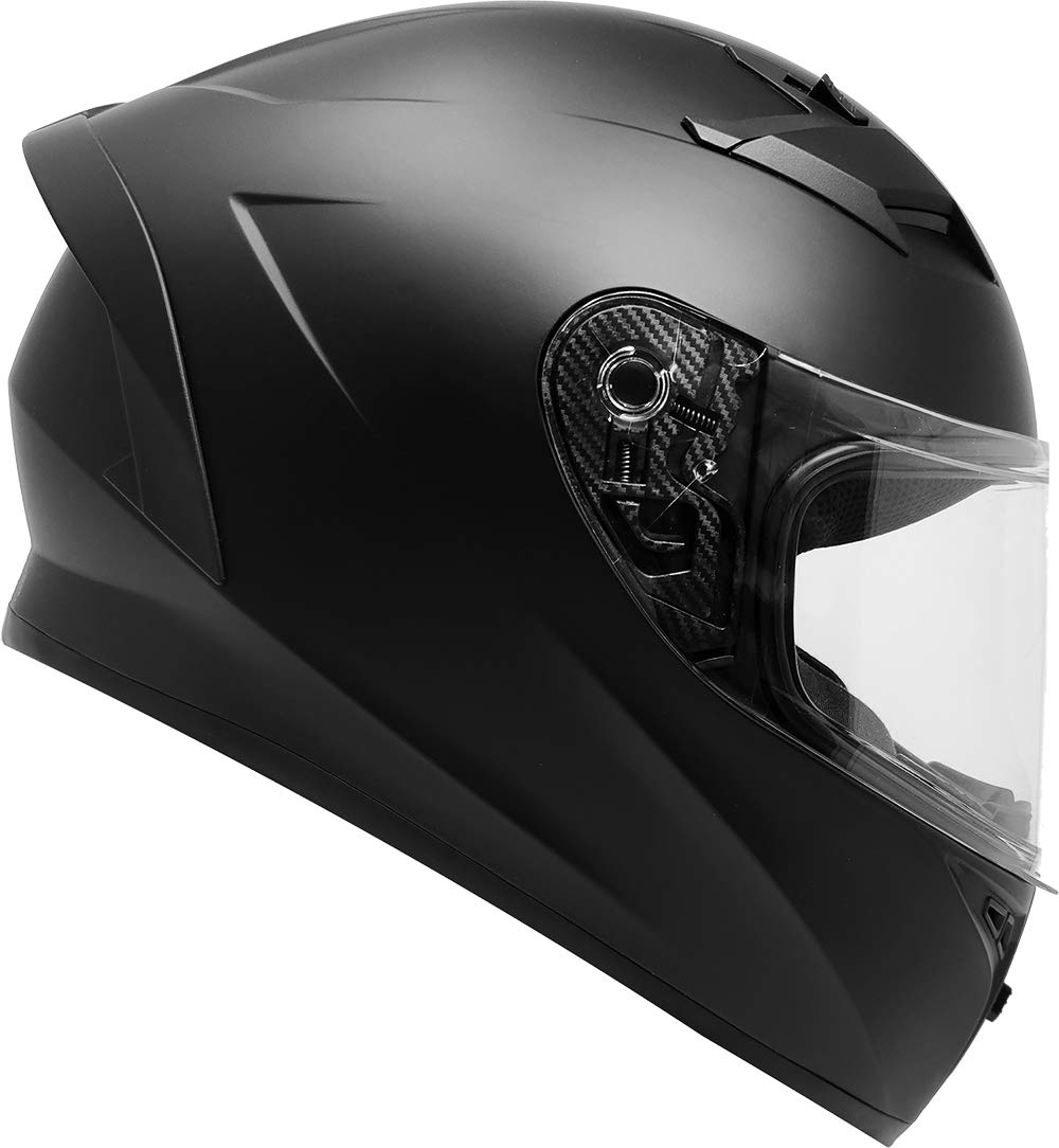 Bluetooth Motorcycle Helmet with Clear, Tinted, Iridium Shields (Flat Black, XL)