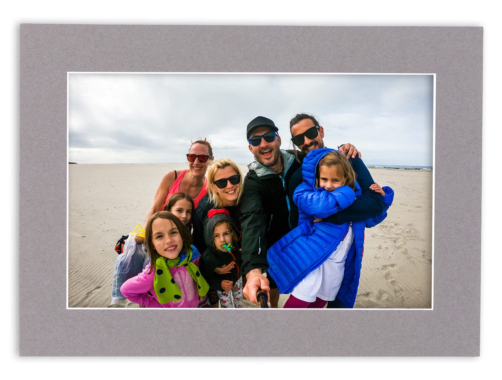14x18 Mat Bevel Cut for 12x16 Photos - Acid Free Charcoal Grey Precut Matboard - for Pictures, Photos, Framing - 4-ply Thickness