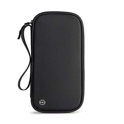 Passport Holder Family, Passport Wallet Case Large, RFID Blocking Passport Cover, Waterproof Family Travel Documents Organizer (Black)