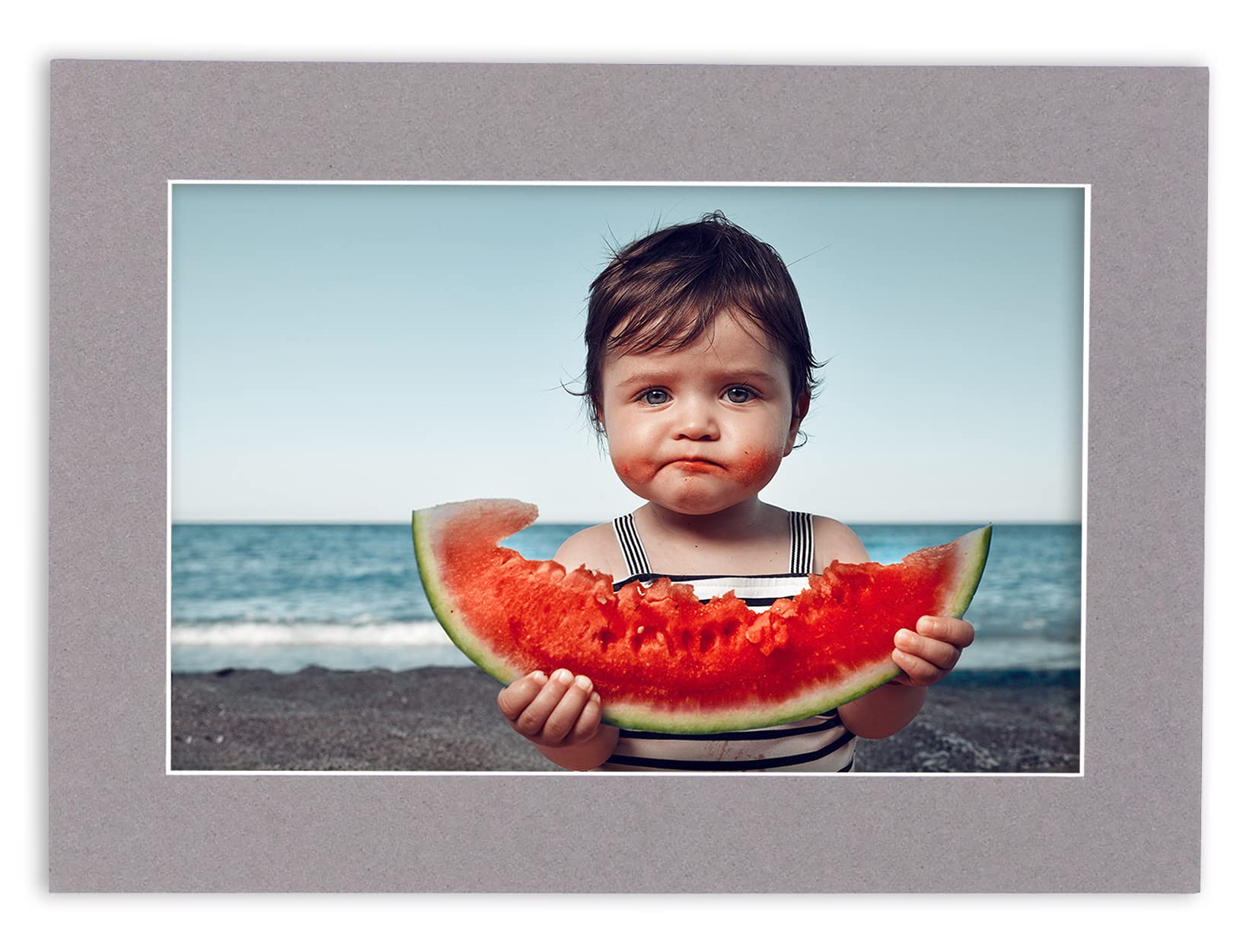 14x18 Mat Bevel Cut for 12x16 Photos - Acid Free Charcoal Grey Precut Matboard - for Pictures, Photos, Framing - 4-ply Thickness