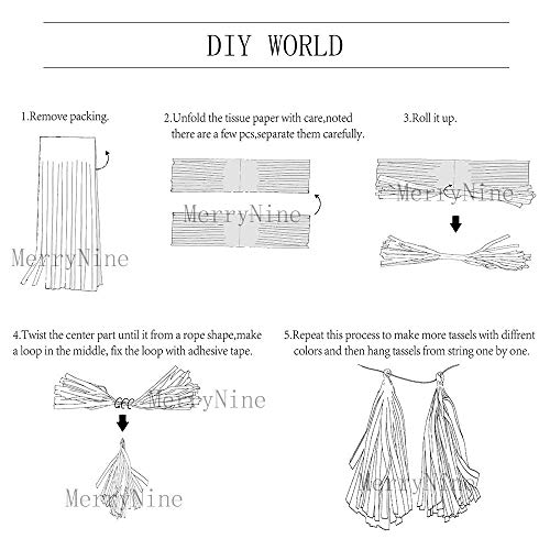MerryNine Sparkly 30PCS Gold Tassel Garland and 15PCS Paper Pennant Banner Triangle Flags Bunting and 10g Gold Paper Confetti