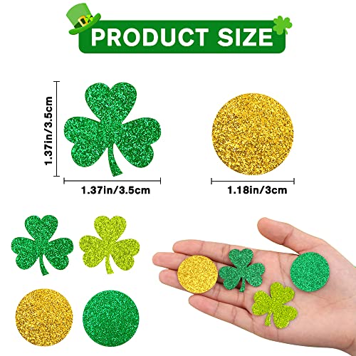 DIYDEC St Patrick's Day Paper Shamrock Table Confetti , Irish Lucky Clover Sequins Foil Glittering Table Confetti Decoration for St Patrick's Day Party Supplies