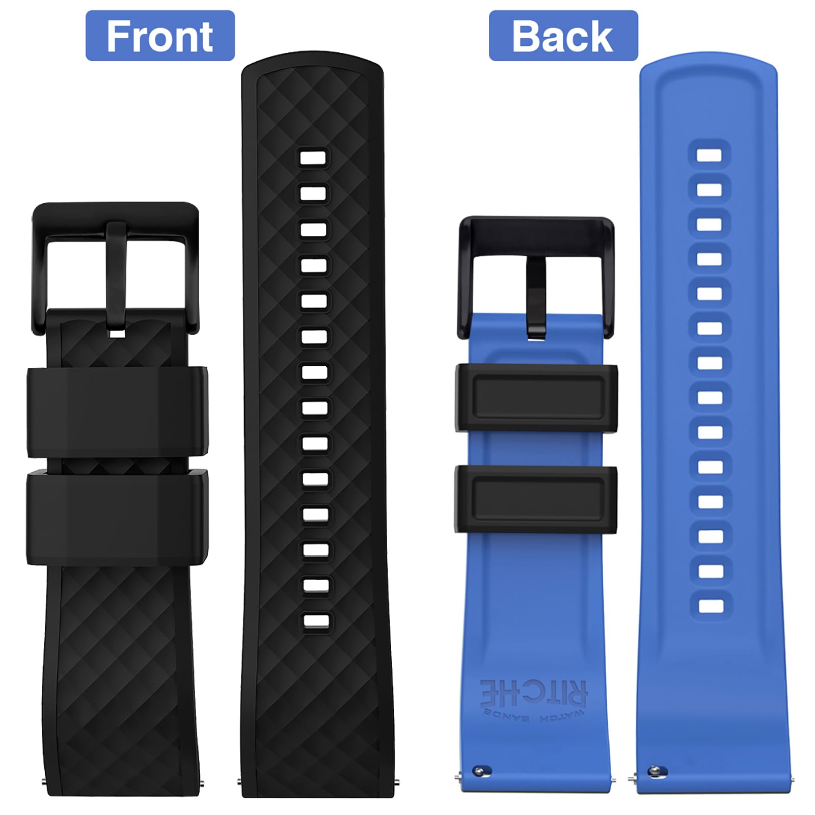 Ritche Christmas Gift 22mm Silicone Watch Band Compatible with Samsung Galaxy Watch 3 (45mm) Quick Release Rubber Watch Bands for Men Women, White Elephant Gifts, Stocking Stuffers for Men