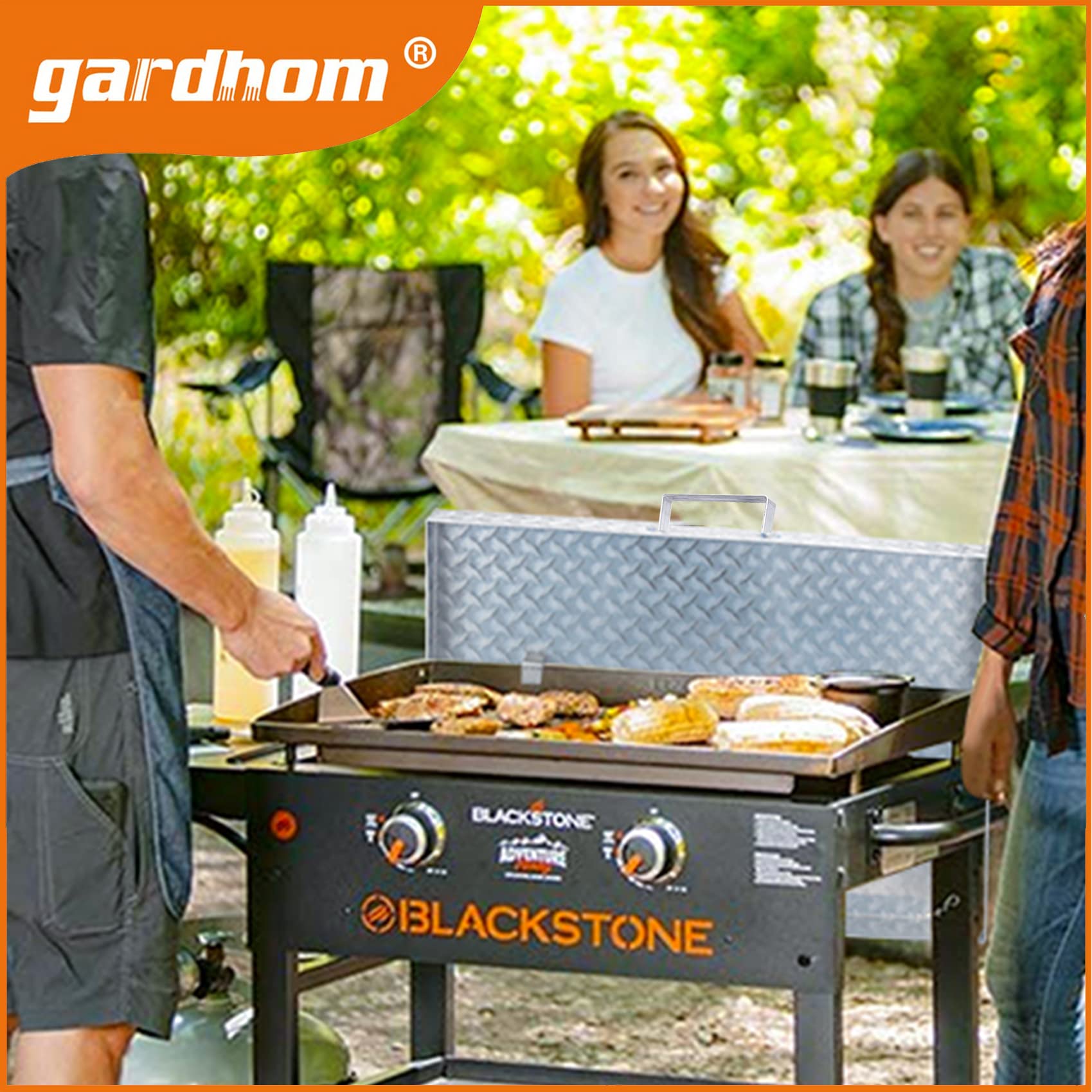 Griddle Cover 28Inch, gardhom Aluminum Hard Top Lid with Handle Outdoor BBQ Hood Lightweight Durable for 28” Blackstone Grill Cover