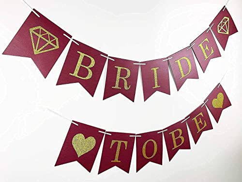 Bridal Shower Decorations Burgundy Champagne Gold Fall Bachelorette Party Decorations/Big Size Tissue Pom Pom Maroon Gold Balloons Bride To Be Banner for EngagementBurgundy Fall Wedding