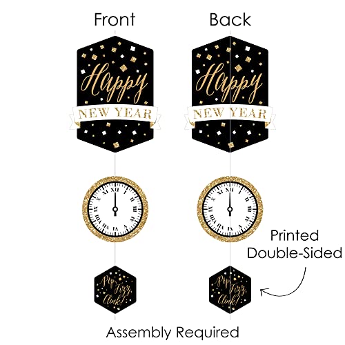 Big Dot of Happiness New Year’s Eve - Gold - New Years Eve Party DIY Dangler Backdrop - Hanging Vertical Decorations - 30 Pieces