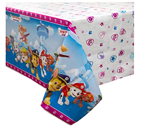 Hotel Safety Products Inc. Paw Patrol Girl Rectangular Printed Plastic Table Covers 3ct for Birthday Parties, 54X84 Inch