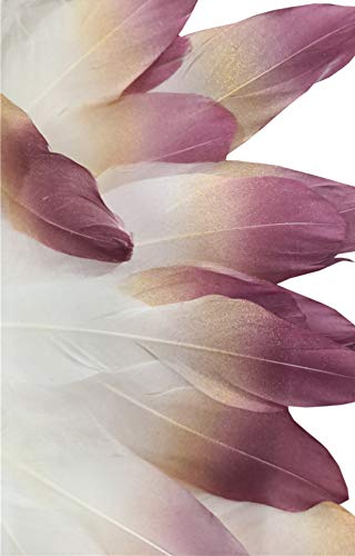 LOVENJOY Pre-Strung Fairy Feather Garlands (Romantic Purple Shaded into Gold and White)