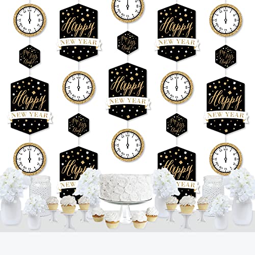 Big Dot of Happiness New Year’s Eve - Gold - New Years Eve Party DIY Dangler Backdrop - Hanging Vertical Decorations - 30 Pieces