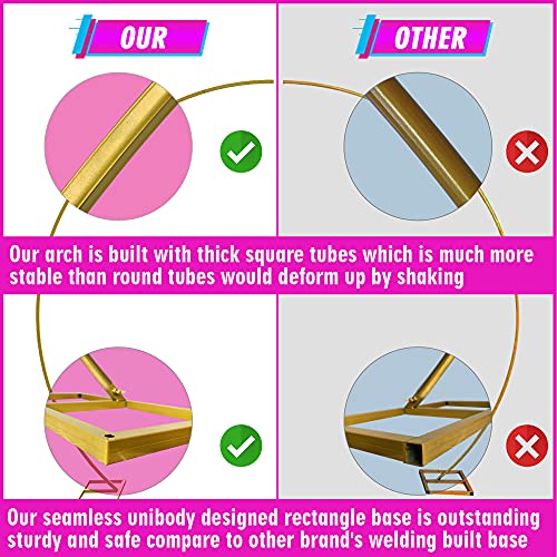 Fomcet 9.2FT Large Round Backdrop Stand Gold Metal Circle Wedding Balloon Arch Frame for Wedding Ceremony Anniversary Birthday Party Baby Shower Photo Background Decoration