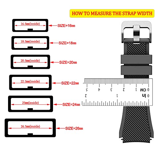 RCNZWQB 12PCS rubber silicone Watch Band keeper Holder loops Smartwatch Strap Retainer Fastener Rings Wristband Replacement Accessories 20mm color2