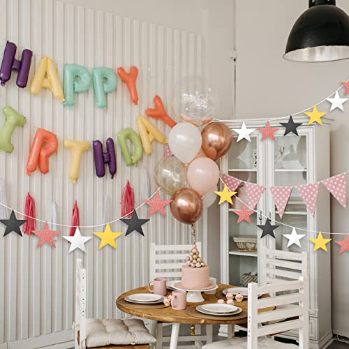 50pcs Glitter Star Cutouts, 6inch Twinkle Star Glitter Paper Confetti Star Shape Paper Cut Outs for Bulletin Board Classroom Wall Party Supplies (Black)