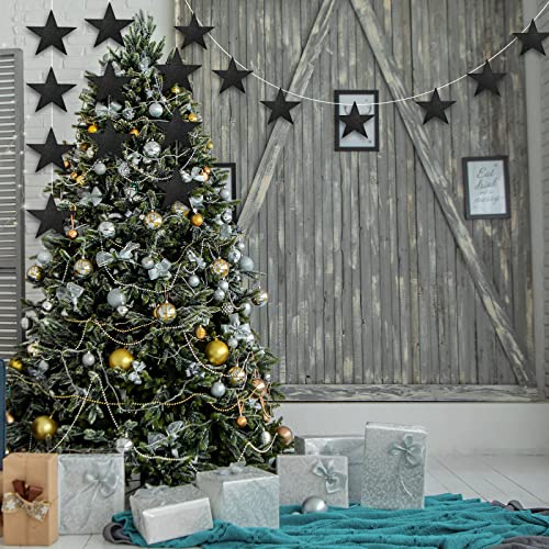 50pcs Glitter Star Cutouts, 6inch Twinkle Star Glitter Paper Confetti Star Shape Paper Cut Outs for Bulletin Board Classroom Wall Party Supplies (Black)