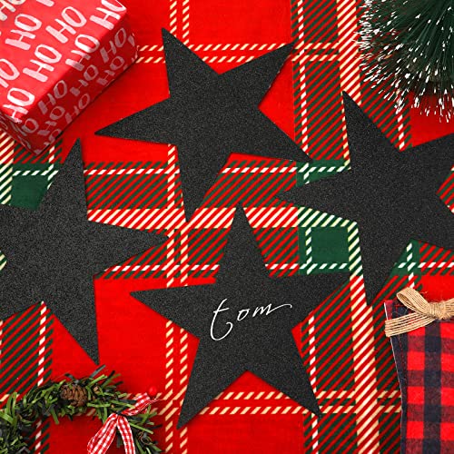 50pcs Glitter Star Cutouts, 6inch Twinkle Star Glitter Paper Confetti Star Shape Paper Cut Outs for Bulletin Board Classroom Wall Party Supplies (Black)