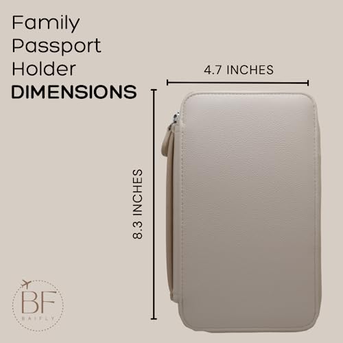Leather Travel Document Holder - Family Passport & Boarding Pass Holder with Compartments & Slots
