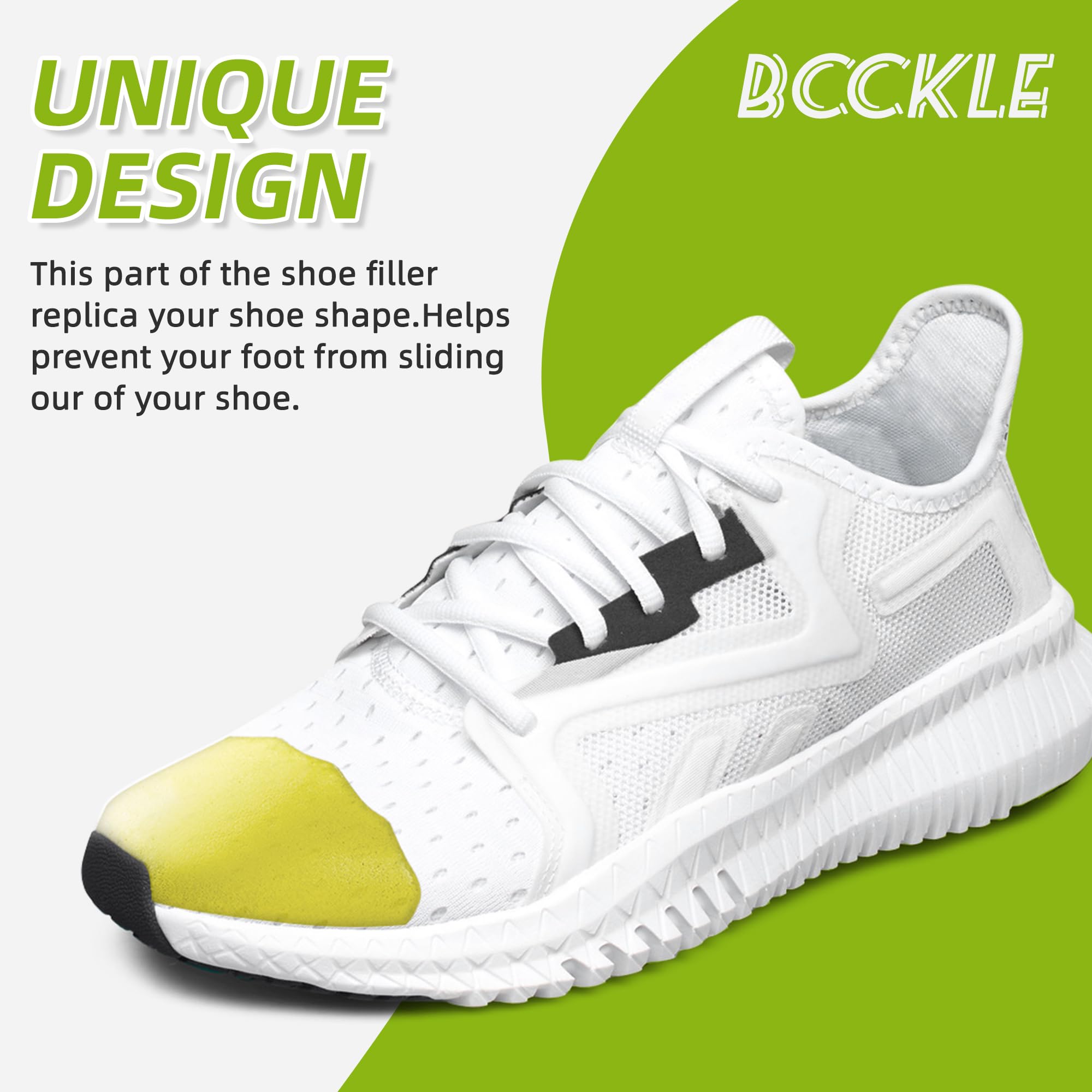 Shoe Fillers for Loose Shoe,Toe Filler Inserts,Shoe Inserts for Shoe Too Big,Heel sliping Make Shoes Fit,for Both Men and Women.Middle:(Half to One Size Bigger)/Green