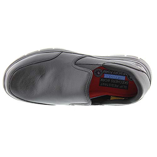 Skechers Men's Bronwood Food Service Shoe, Black Leather, 9