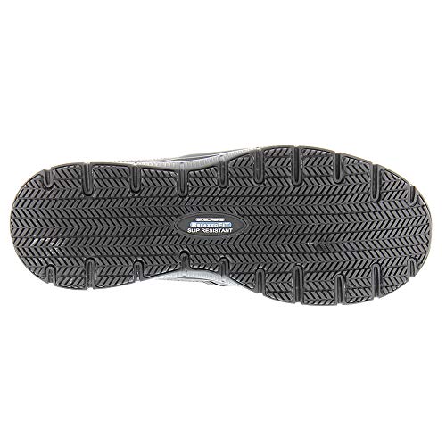 Skechers Men's Bronwood Food Service Shoe, Black Leather, 9