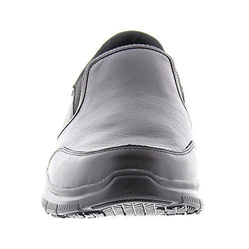 Skechers Men's Bronwood Food Service Shoe, Black Leather, 9