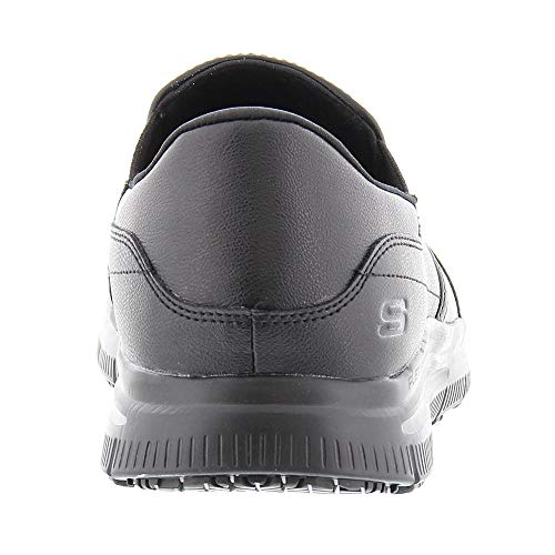 Skechers Men's Bronwood Food Service Shoe, Black Leather, 9