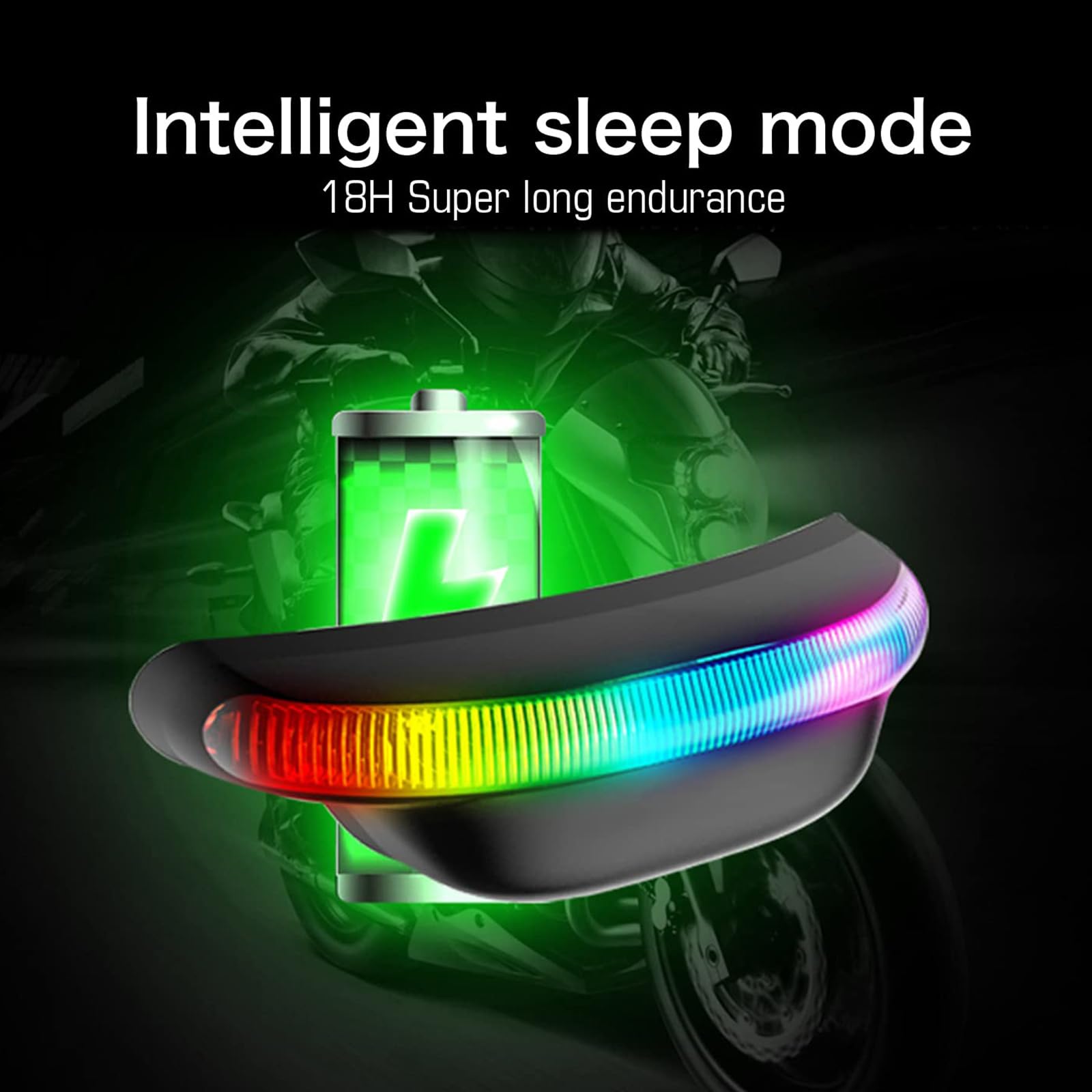 STEEL MATE H2 Helmet Brake Light and Running Light for Motorcycle Safety Rechargeable LED Signal Light for Helmet (WITHOUT ECU)