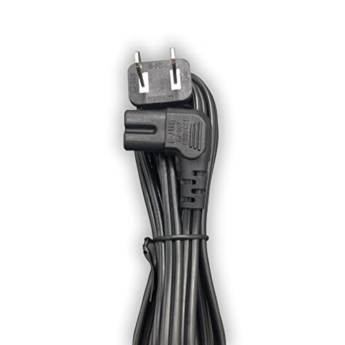 SHAFI® 6FT Samsung TV Power Cord Right Angle - [UL] Non-Polarized L-Shaped 2-Prong NEMA1-15P to IEC-C7-90-Deg Replacement for Sony PlayStation PS5 Xbox Series S - Figure-8 LG TV Power Cable - 6FT