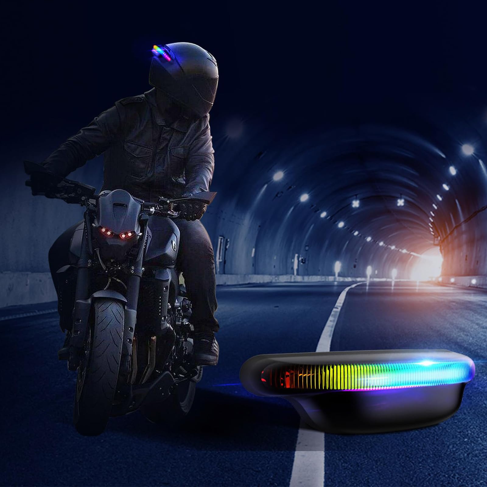 STEEL MATE H2 Helmet Brake Light and Running Light for Motorcycle Safety Rechargeable LED Signal Light for Helmet (WITHOUT ECU)