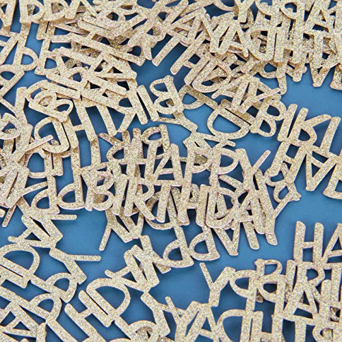 Halodete Happy Birthday Confetti - Birthday Party Table Decorations Gold Glitter Confetti, Table Scatter Confetti Decorations for Baby Shower Birthday Party