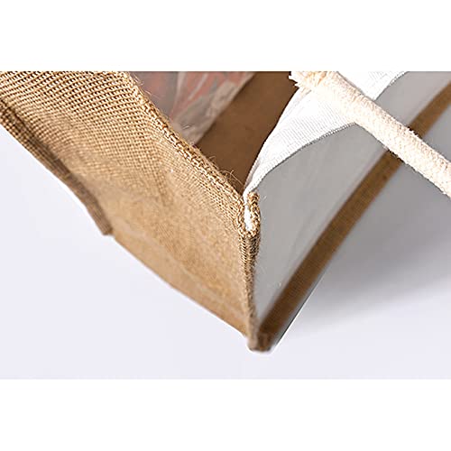 Leaves Burlap Tote Bag With Sturdy Handle, Shopping bag,Reuseable Bags for Wedding Favors, Daily use,13×4.7×9.4 in