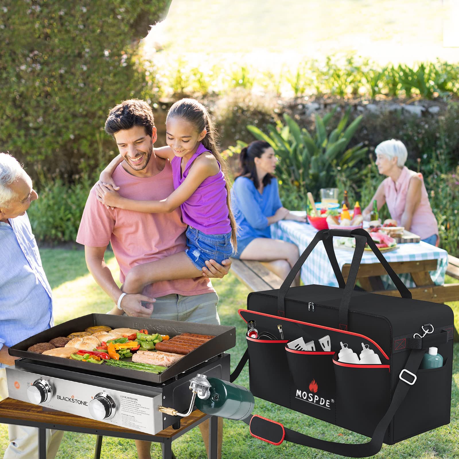 22 Inch Griddle Carry Bag for Blackstone 1666 22 Inch Grill Table Top Griddle Without Hood Lid, Fits Blackstone 22" Grill Griddle with Grill Cover Carrying Bag