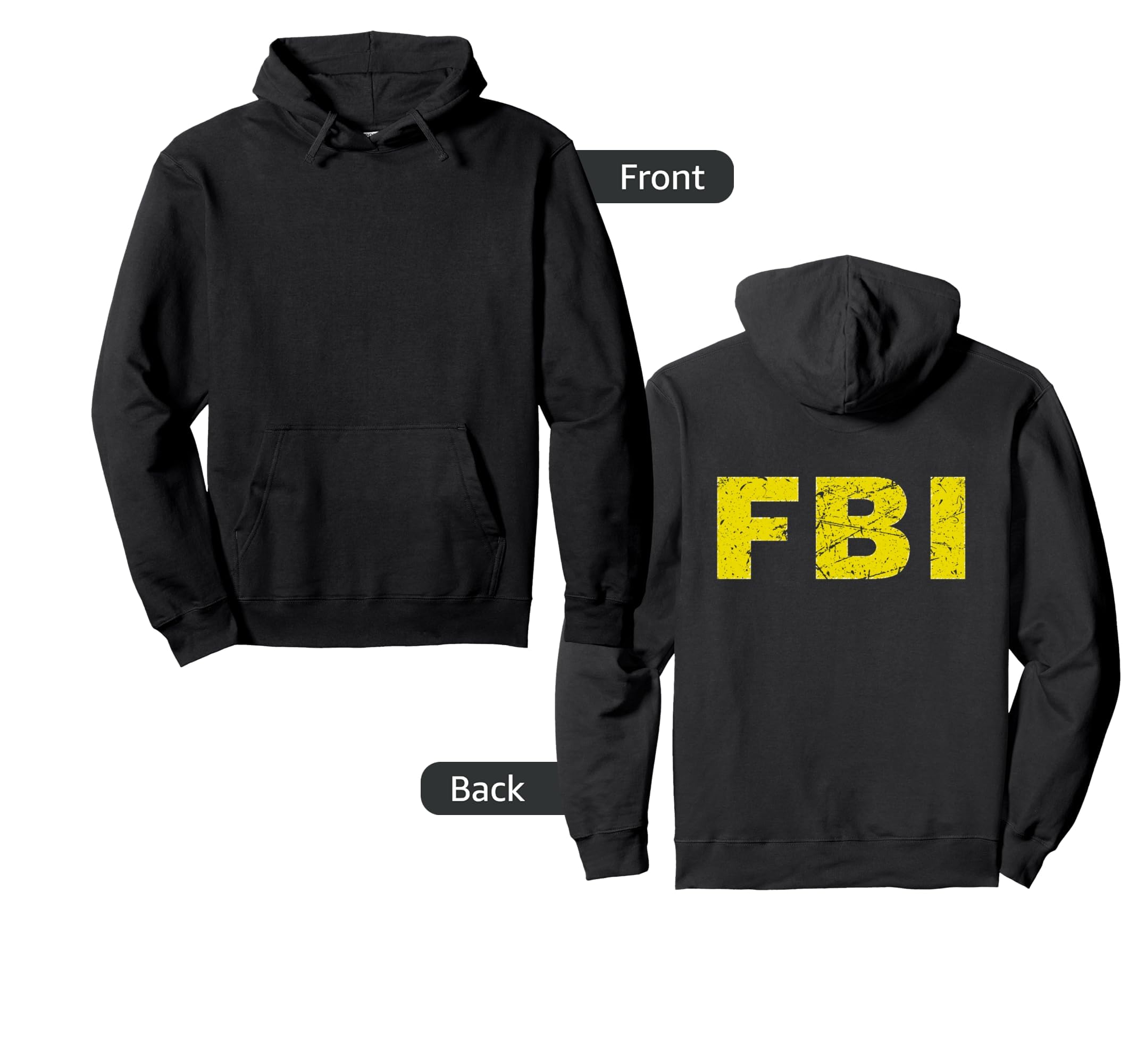 Federal Bureau of Investigation FBI Costume Distressed Pullover Hoodie