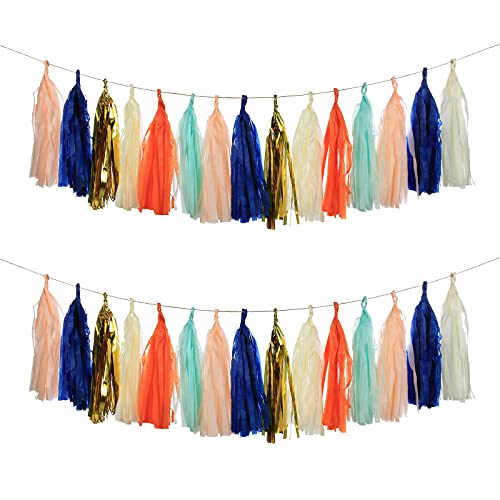 Tissue Paper Tassel DIY Party Garland Decor for All Events & Occasions ,30 Tassels Per Package