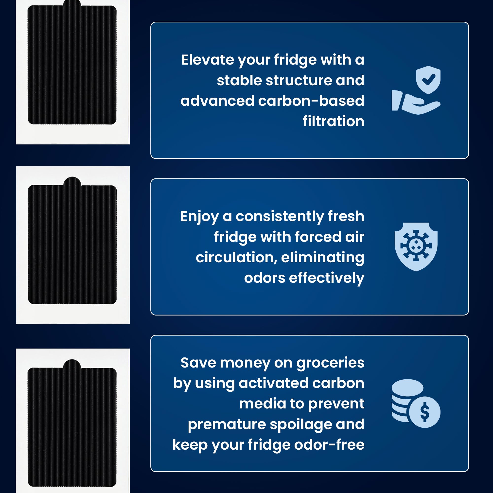 FRESH Paultra Refrigerator Air Filter Replacement for Frigidaire and Electrolux EAFCBF, Compatible with Paultra, PureAir Ultra, 242061001, 241754001 - (4 Pack) Air filter by MIST