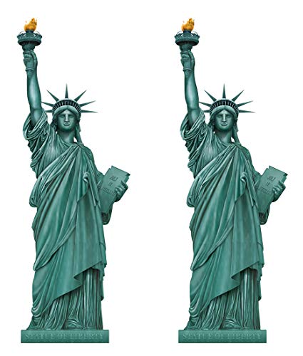 Beistle Jointed Statue Of Liberty Cut Outs 2 Piece New York City Party Decorations, 5', Green/Black/Orange/Yellow