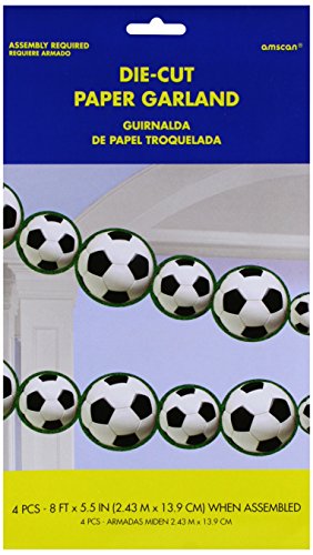 Amscan Soccer Die-Cut Garland, Party Decoration