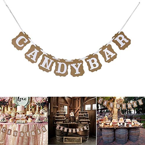 Vintage Photo Props Rustic Party Garland Kraft Paper Banner Decoracions (Candy bar)