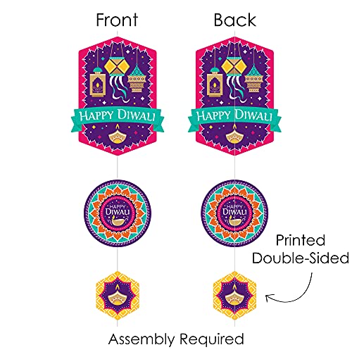 Big Dot of Happiness Happy Diwali - Festival of Lights Party DIY Dangler Backdrop - Hanging Vertical Decorations - 30 Pieces