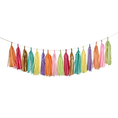 GUZON Tissue Paper Tassel DIY Party Garland Decor for All Events & Occasions ,40 Tassels Per Package