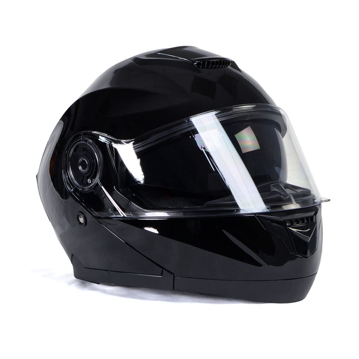 Milwaukee Helmets MPH9815DOT Breeze Gloss Black Advanced Motorcycle Modular Helmet Biker w/Drop Down Visor - Small