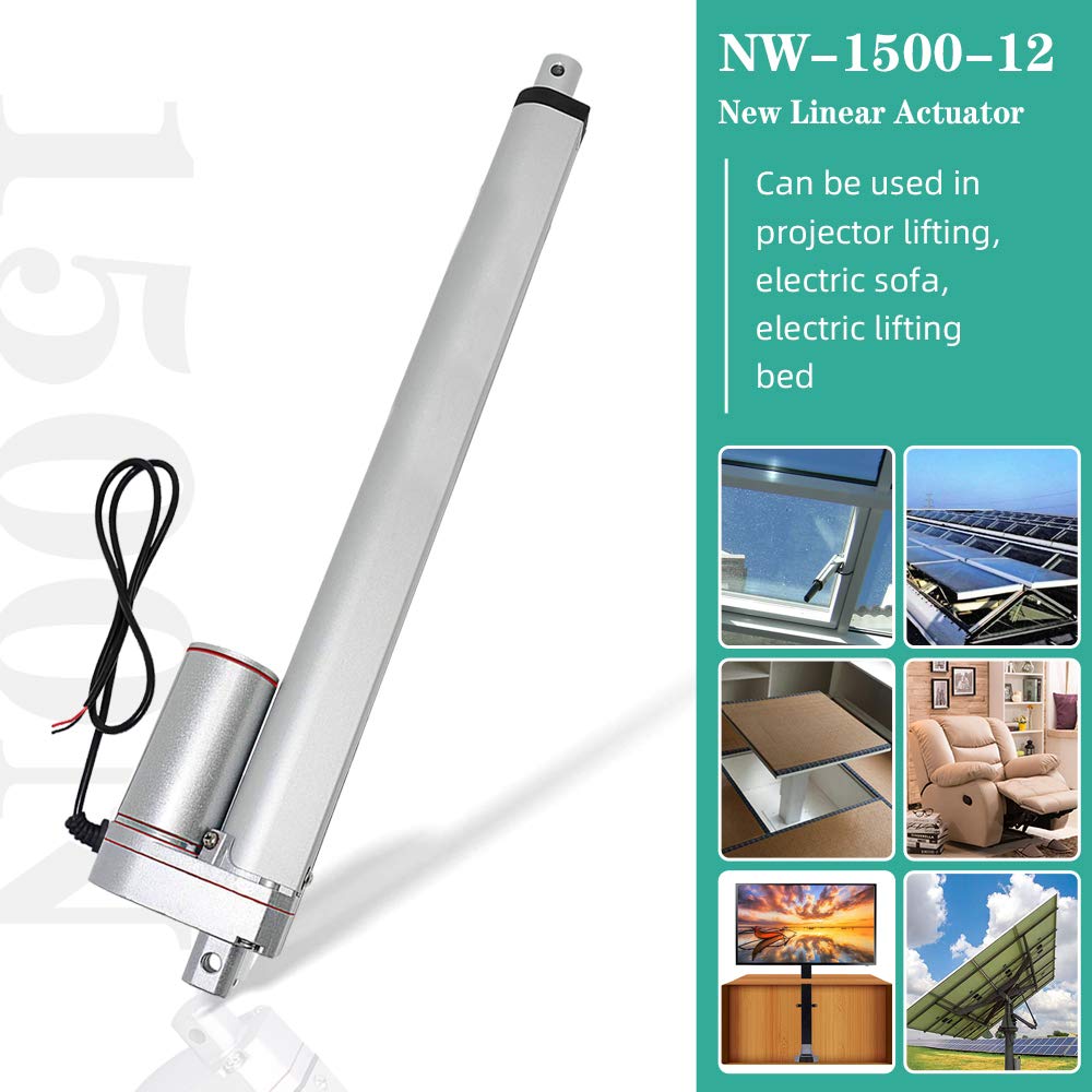 ECO-WORTHY Heavy Duty 330lbs/1500N Solar Tracker Linear Actuator Multi-Functions with Mounting Brackets (12V, 4") IP54 Waterproof Linear Motion Actuator