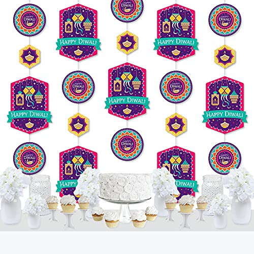 Big Dot of Happiness Happy Diwali - Festival of Lights Party DIY Dangler Backdrop - Hanging Vertical Decorations - 30 Pieces