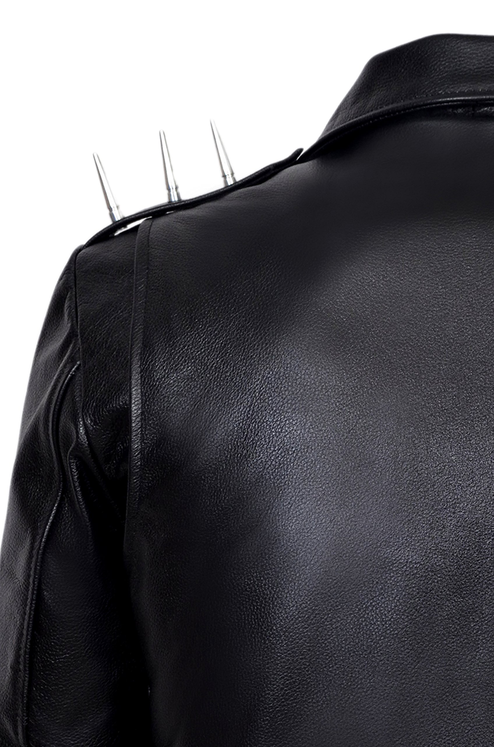 Black Metal Spikes Brando Jacket Men Motorcycle Cowhide Leather Jacket Genuine Leather Jacket