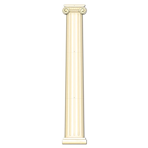 Beistle Jointed Paper Roman Pillar Greek Column Cut Out For Wall Photo Backdrop Photography Background Party Decor, 6', Off-White