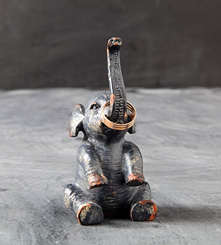 Creative Co-Op Pewter Elephant Ring Holder