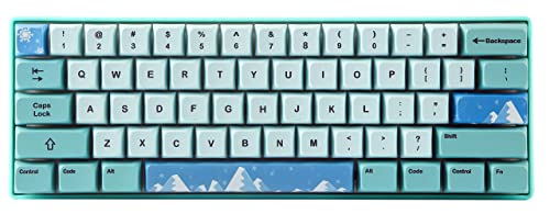 BOYI 61 Mini RGB Wired 60% Hot-Swappable Mechanical Gaming Keyboard,PBT Sublimation Keycaps NKRO Programmable Type-C Keyboard for Gaming and Working(BOYI Iceberg Snow Theme,Cherry MX Brown Switch)
