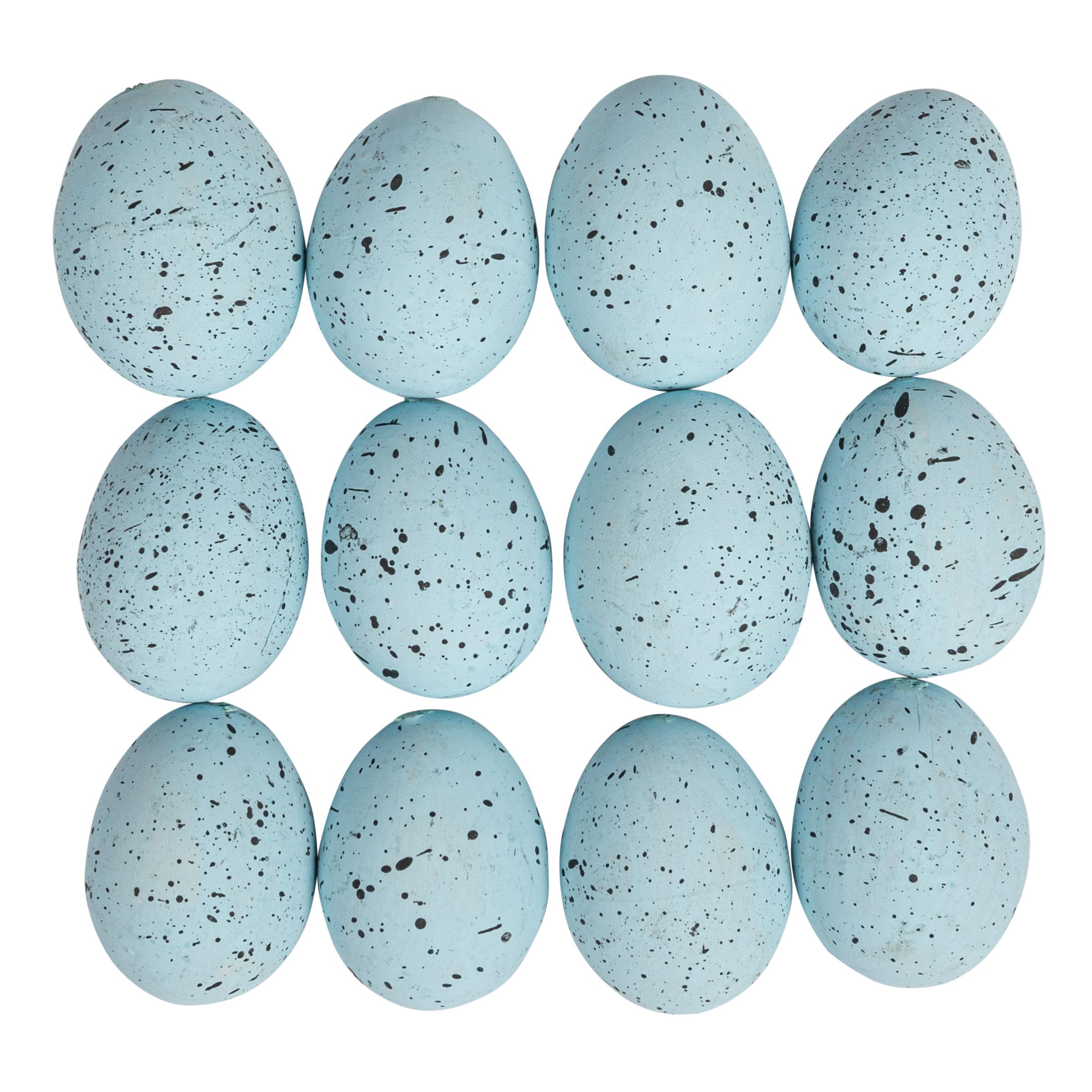 Creative Co-Op Boxed Set of 12 Blue Speckled Ceramic Robin Eggs