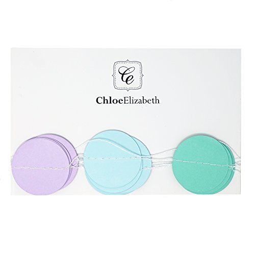 Chloe Elizabeth Circle Dots Paper Party Garland Streamer Backdrop (10 Feet Long) - Unicorn Pastel