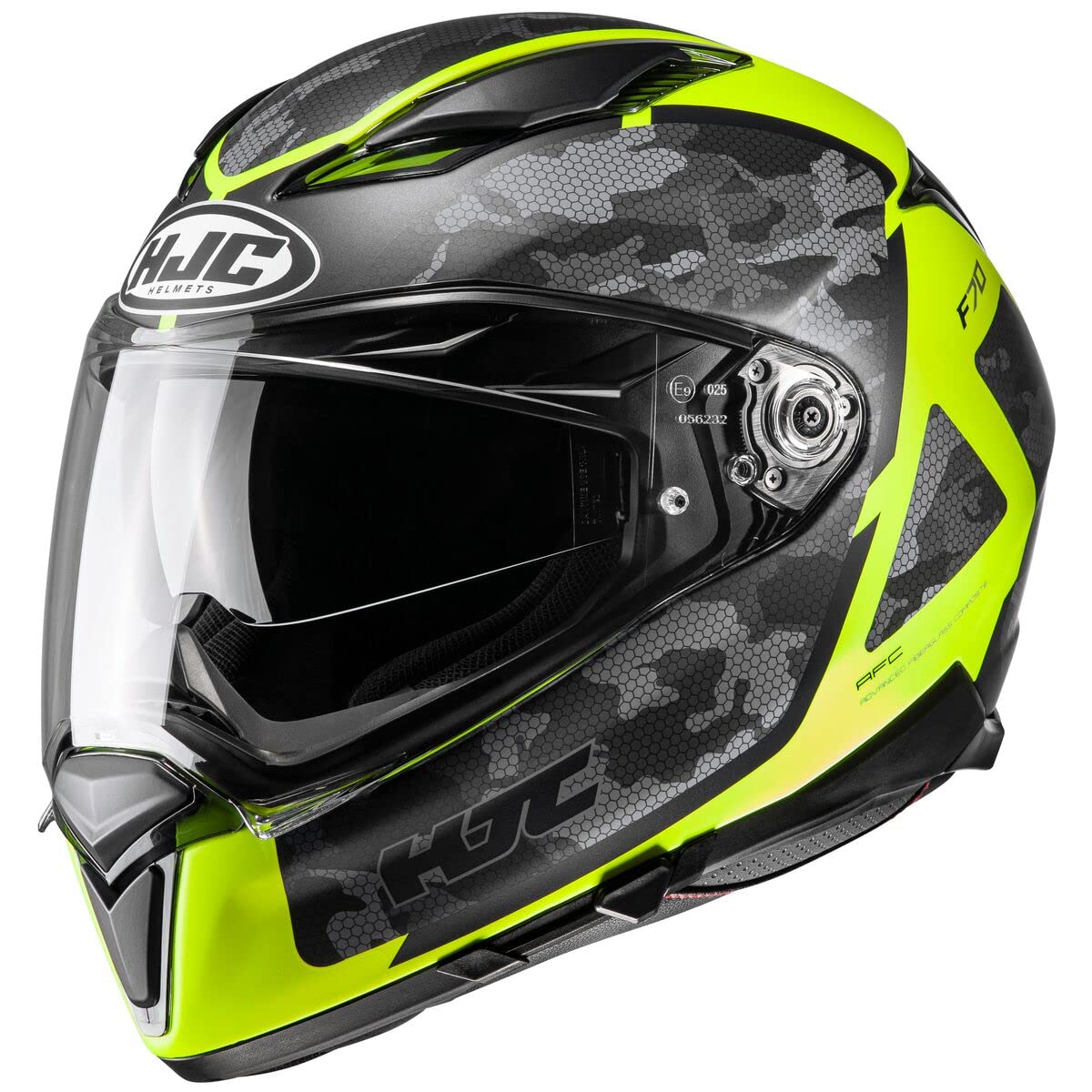 HJC F70 Katra Helmet (Large) (HI-VIZ/Black/Grey)