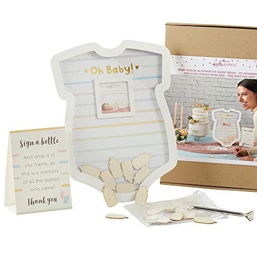 Kate Aspen Onesie Shaped Baby Shower Guest Book Shadow Box & Nursery Decoration Alternative Guestbook, One Size
