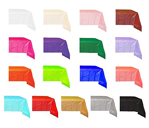 Gift Expressions 6 CT Premuim 54x108 inch Rectangle Plastic Tablecloth Waterproof Disposable Party Event Decoration Heavy Duty Table Cover(Silver)